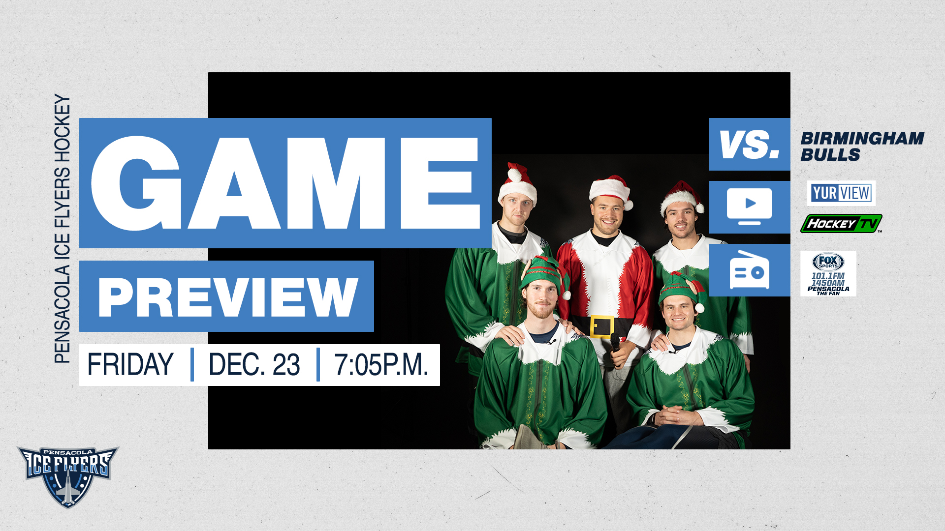12/23/22 Game Preview: An ice Flyers Christmas | Pensacola Ice Flyers